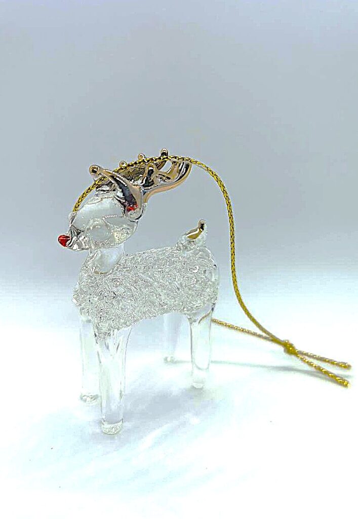 Glass Reindeer Hanging Christmas Decoration - Christmas Decorations ...